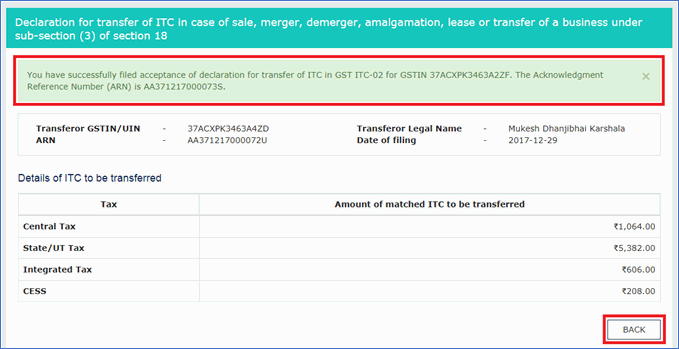 Filing GST Form ITC-02